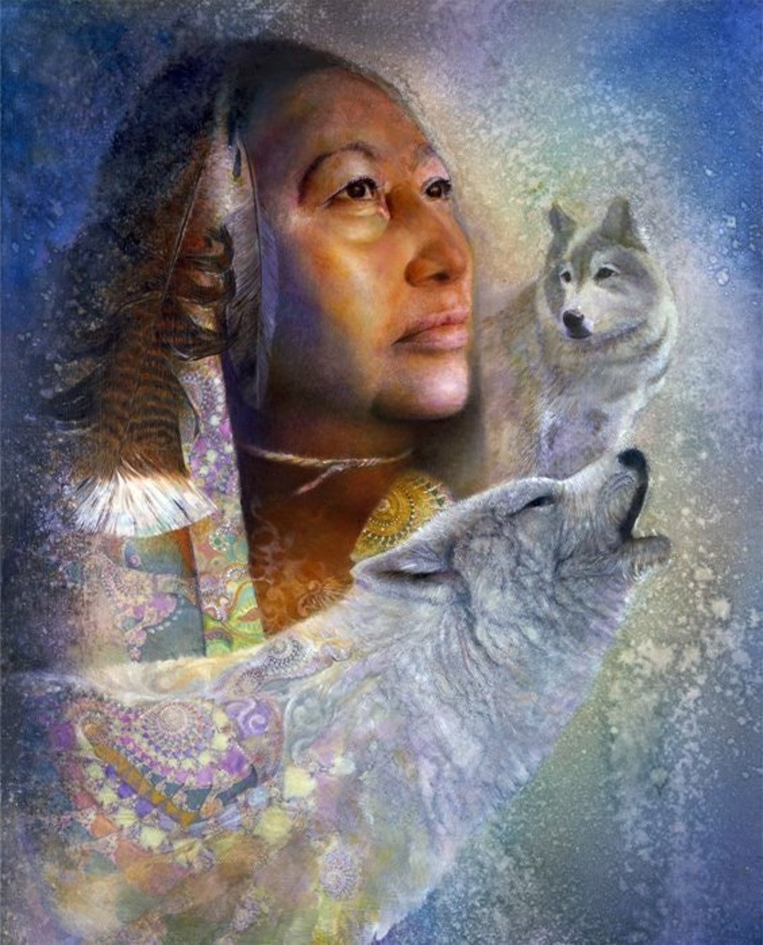 David Textiles. Native American. Spirits in the Mist Panel Full Yard ...