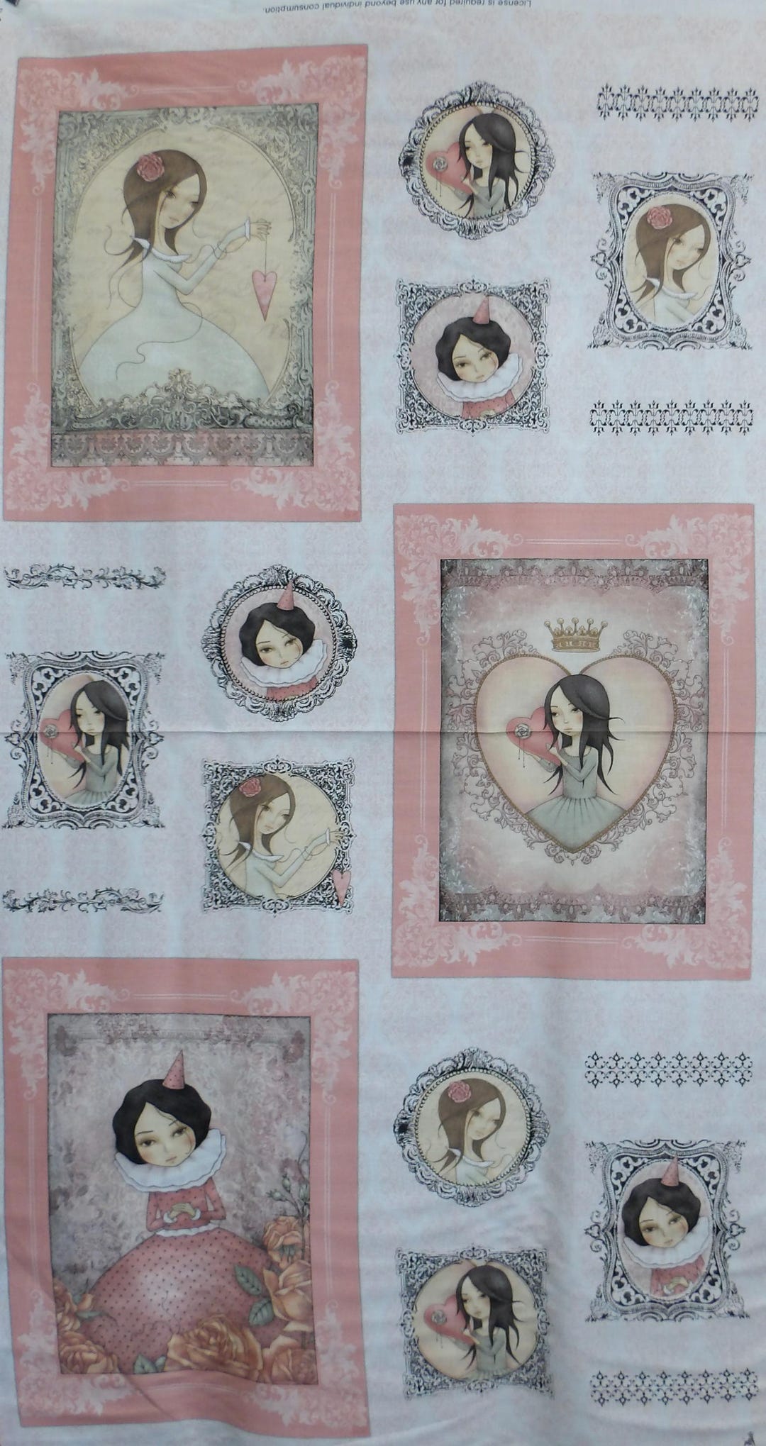 QT Fabrics. All for Love Light Rose Panel 2/3 Yd - Mirabelle Quilt ...
