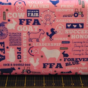 Riley Blake. FFA Forever Blue. FFA Main Pink. by the Yard | Etsy