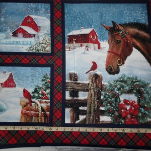 Northcott. Farmstead Friends. Horse Panel 28.5 Inch Red/multi DIGITAL ...
