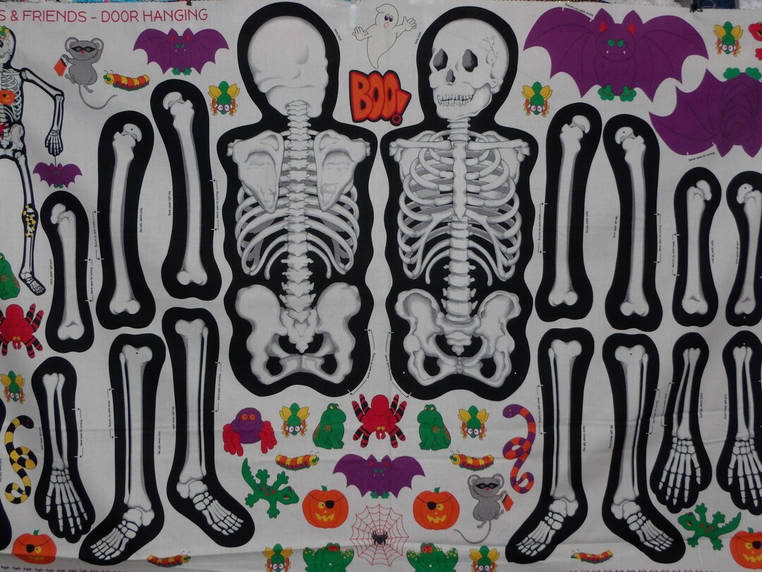 QT Fabrics. Mr. Bones Skeleton Panel 60" Wide - Cut and Sew Skeleton ...
