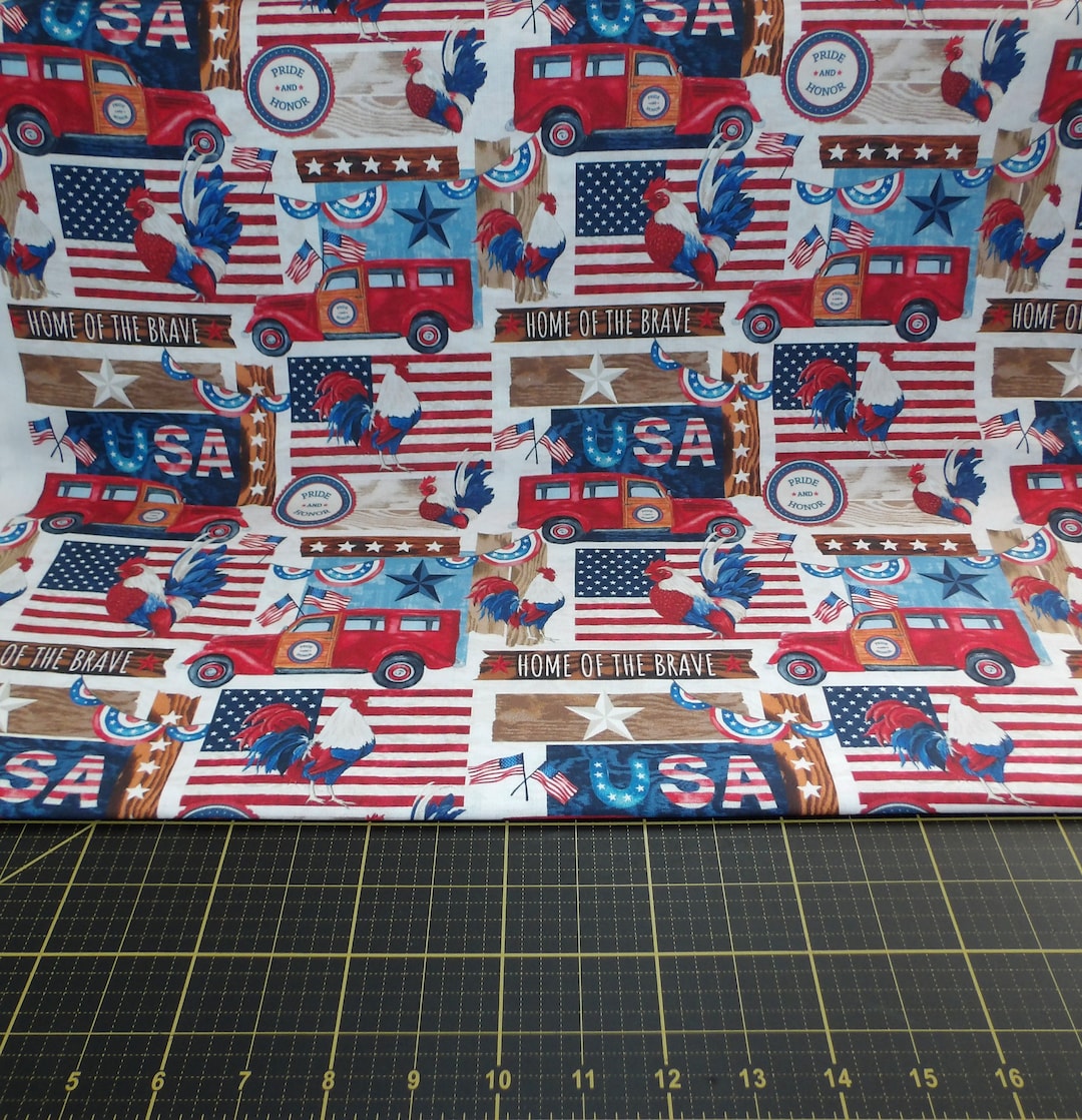 Windham Fabrics. Free Range. Home of the Brave Ivory - Etsy