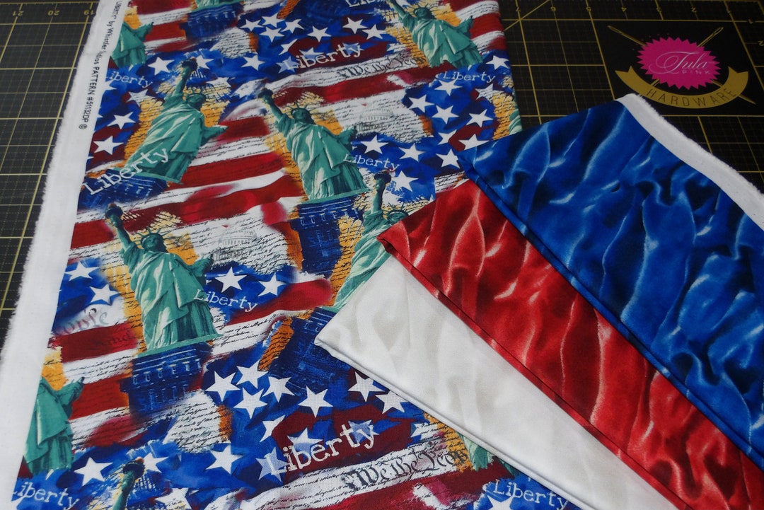 LAST ONE Lady Liberty Fat Quarter Bundle 4 Piece Americana / 4th of ...