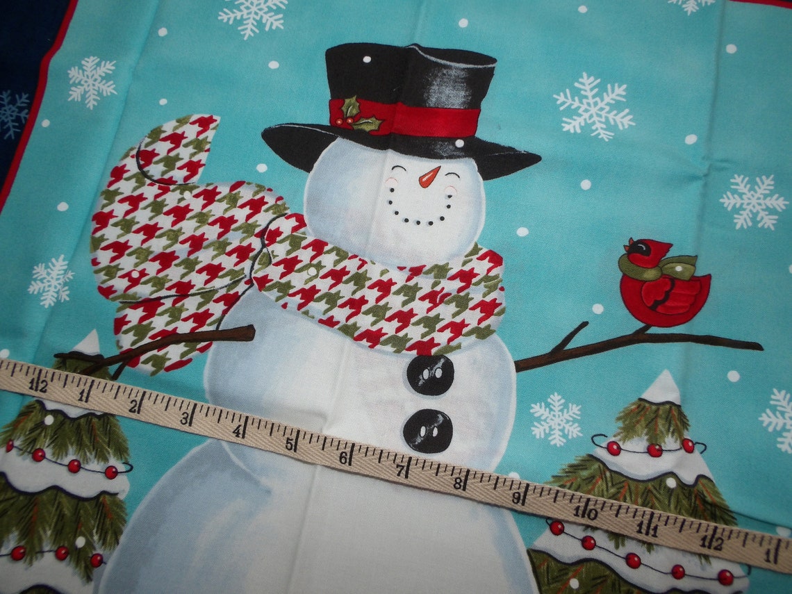 Snow Much Fun. Snowman Panel Cotton Fabric Panel 2/3 Yard - Etsy