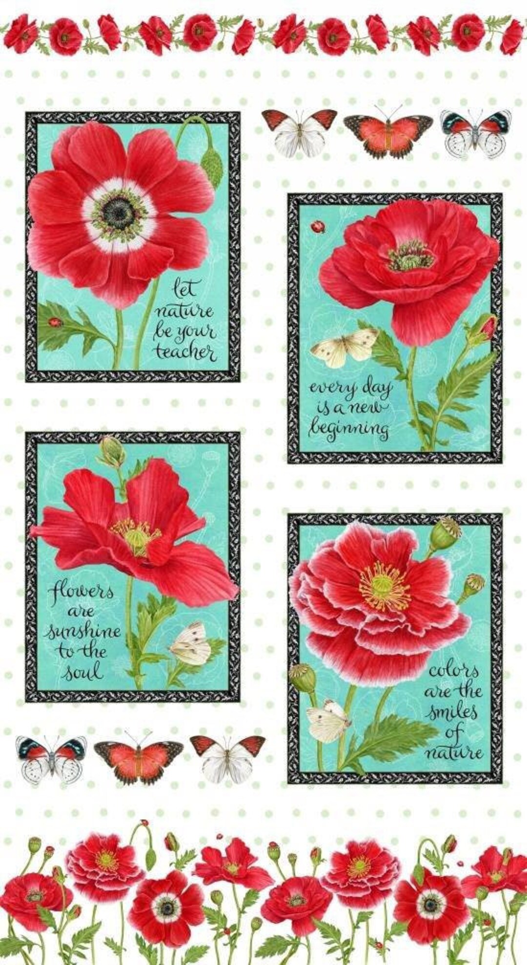 Henry Glass. Poppy Perfection. Poppy Panel 2/3 Yard - Etsy