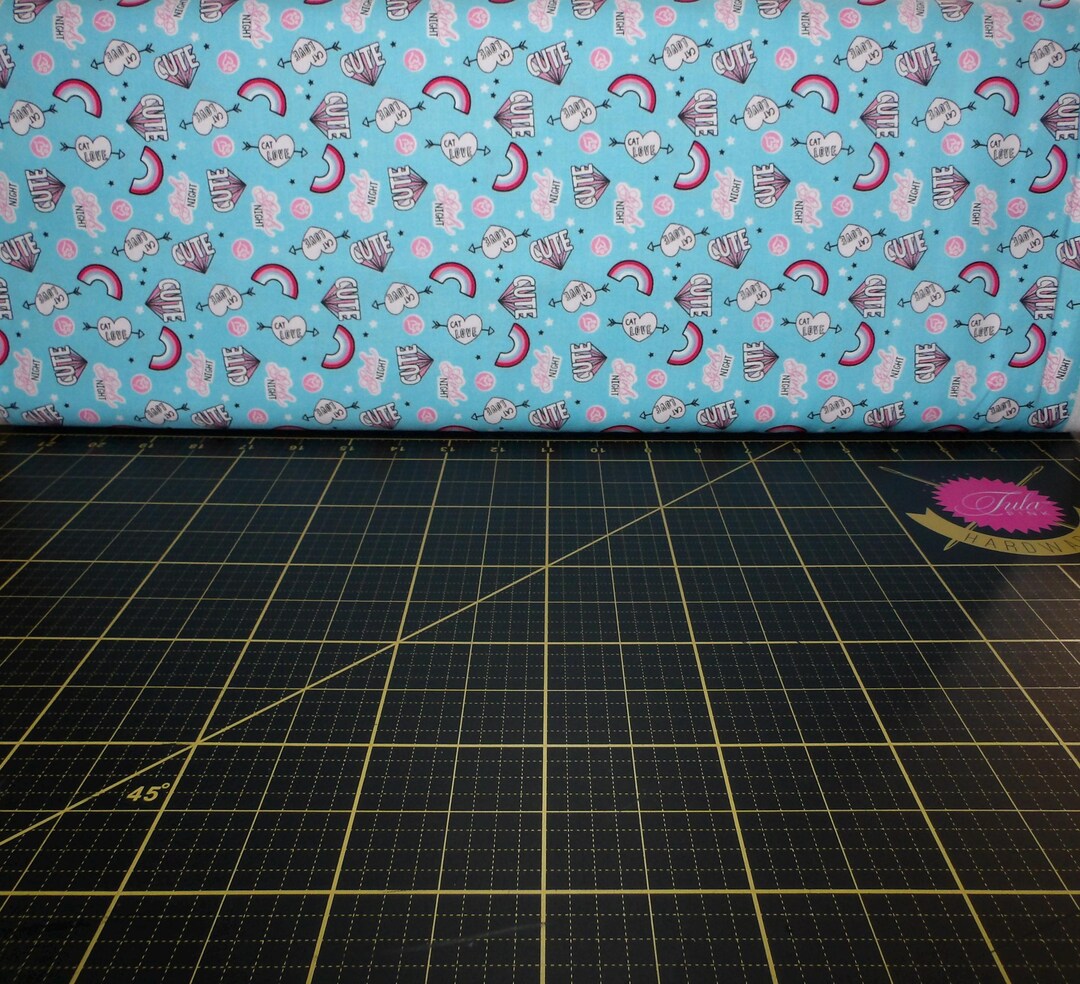 Camelot Fabrics. Cats Rule. Cat Love Blue - Etsy