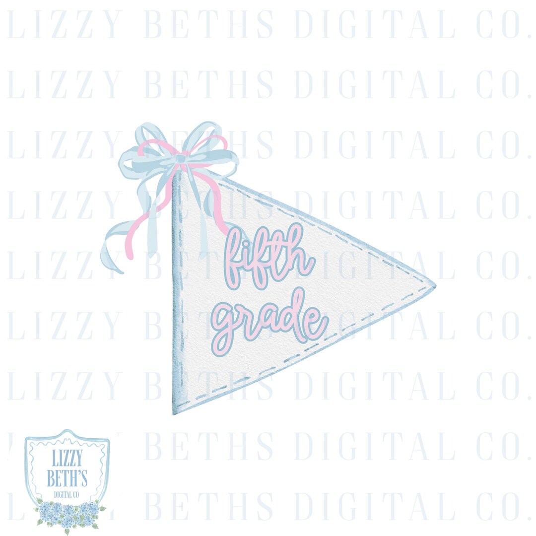 Fifth Grade Pennant Banner Pastel School PNG | Preppy Grade Banner PNG ...