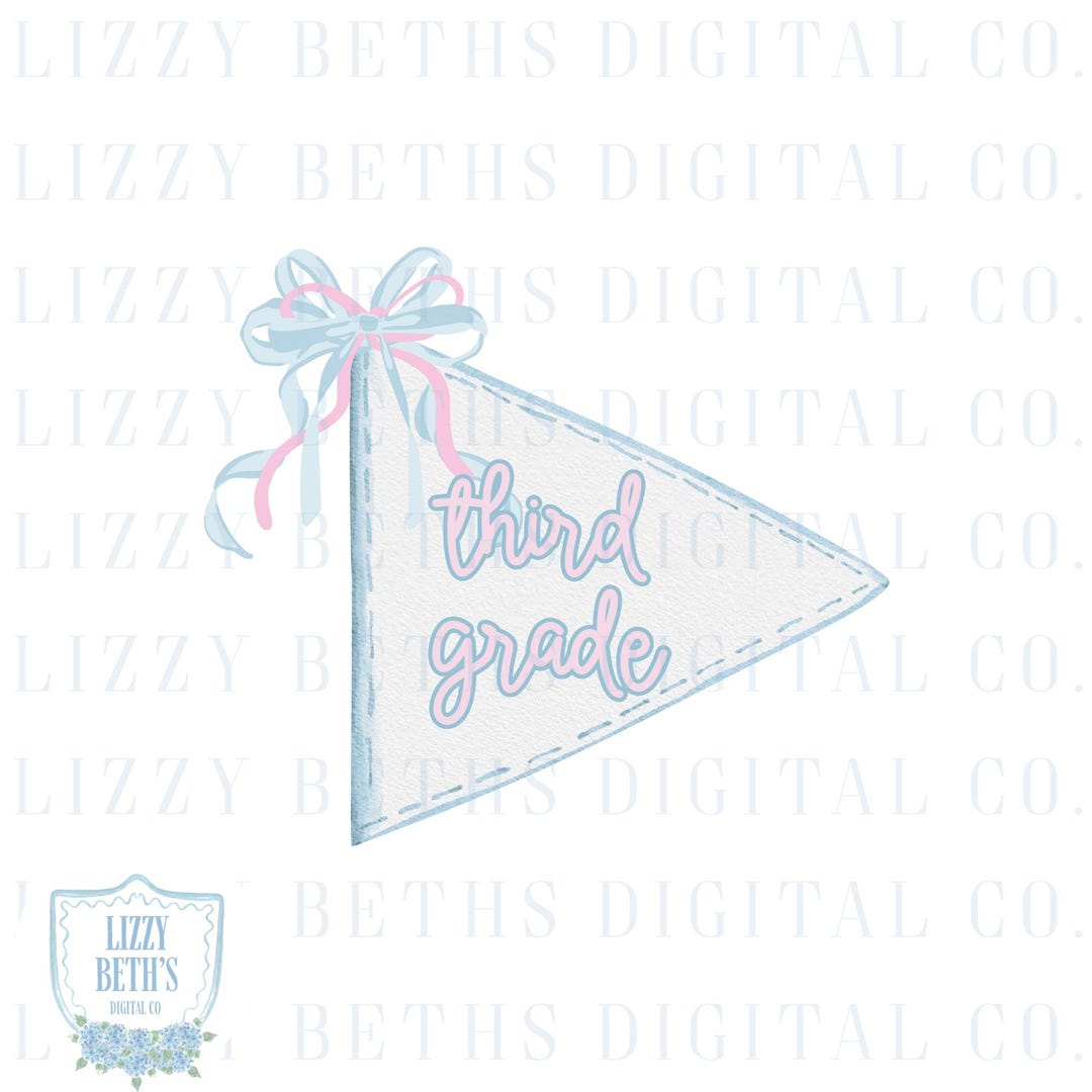 Third Grade Pennant Banner Pastel School PNG | Preppy Grade Banner PNG ...