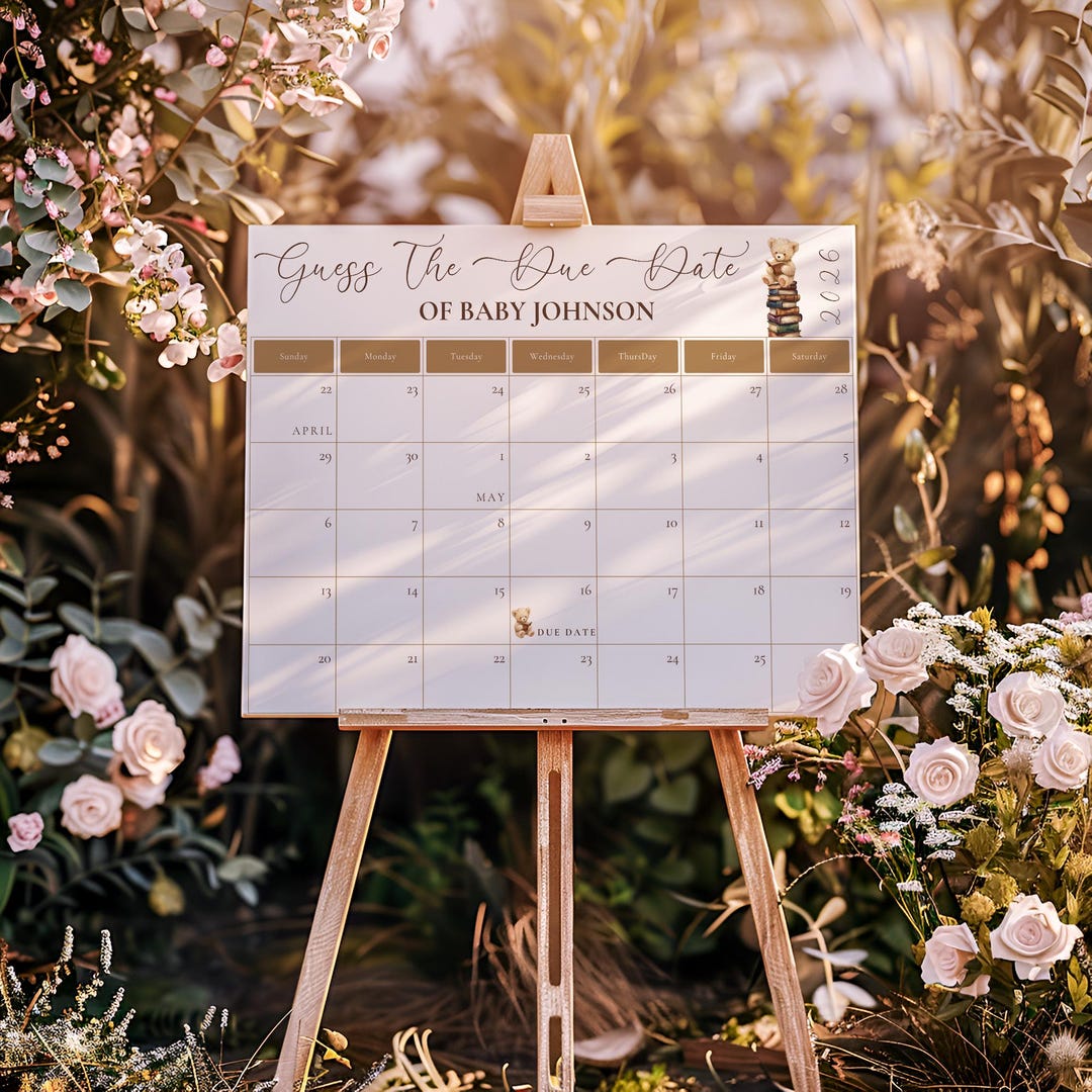 A New Chapter Begins Baby Shower Due Date Calendar, Book Baby Shower ...