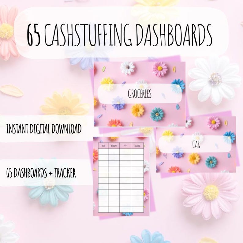 Cash Stuffing Dashboard Printables | 65 Printable Cash Envelope ...