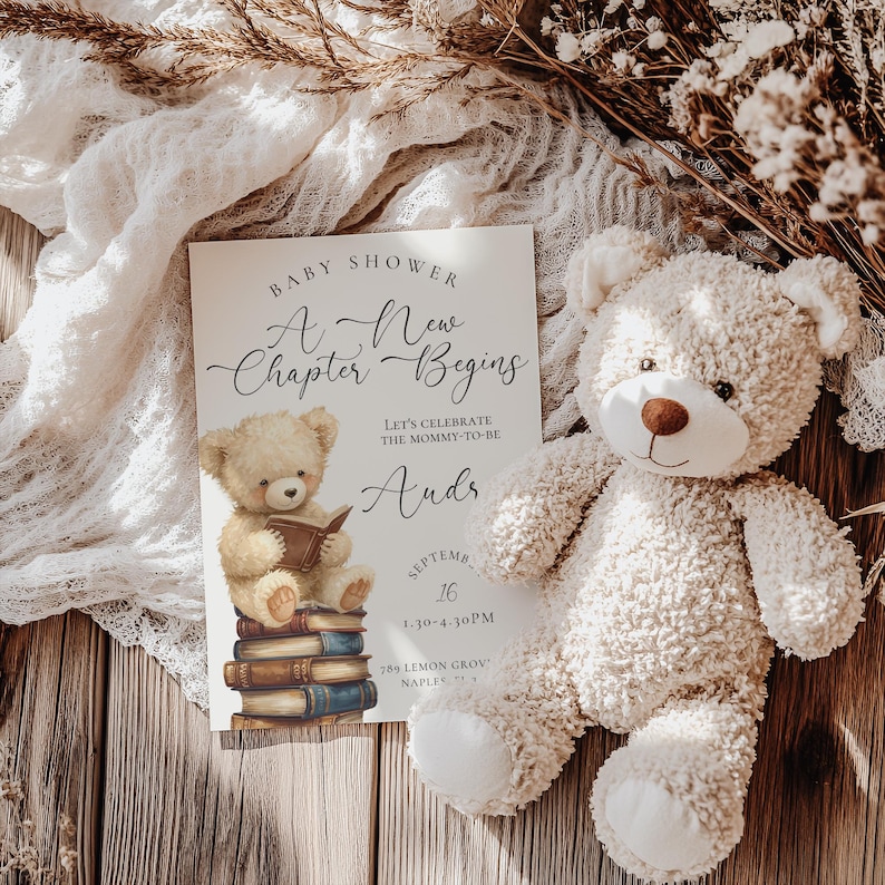 A New Chapter Begins Baby Shower Bundle Template, Baby Shower ...