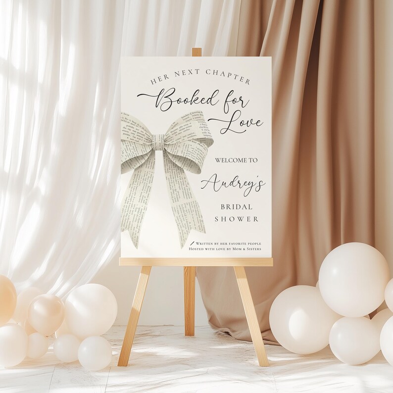 New Chapter Bridal Shower Sign – Book Themed Wedding Shower Decor ...