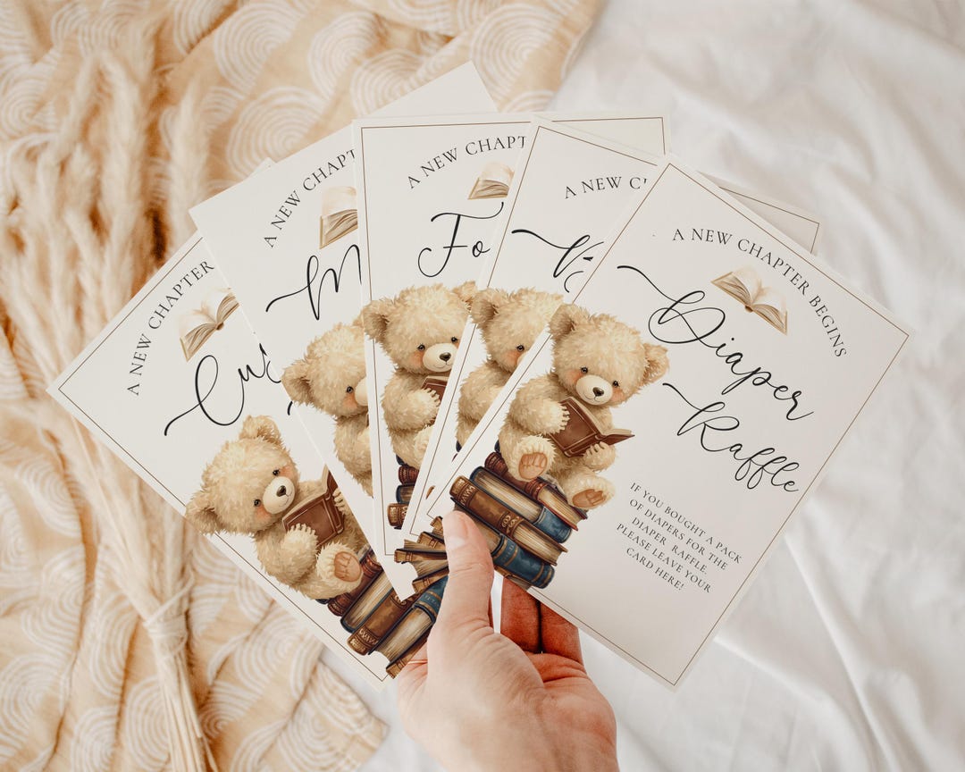 A New Chapter Begins Baby Shower Sign Bundle, Book Theme Shower Signs ...