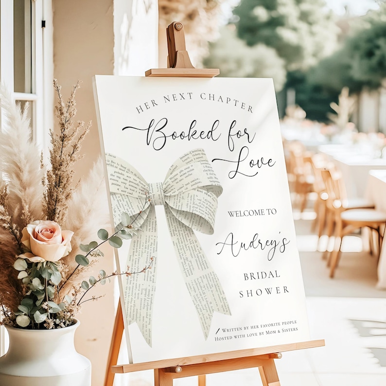 New Chapter Bridal Shower Sign – Book Themed Wedding Shower Decor ...