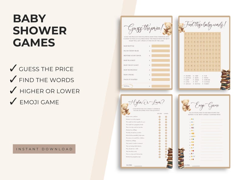 A New Chapter Begins Baby Shower Games, Storybook Theme Party Game ...