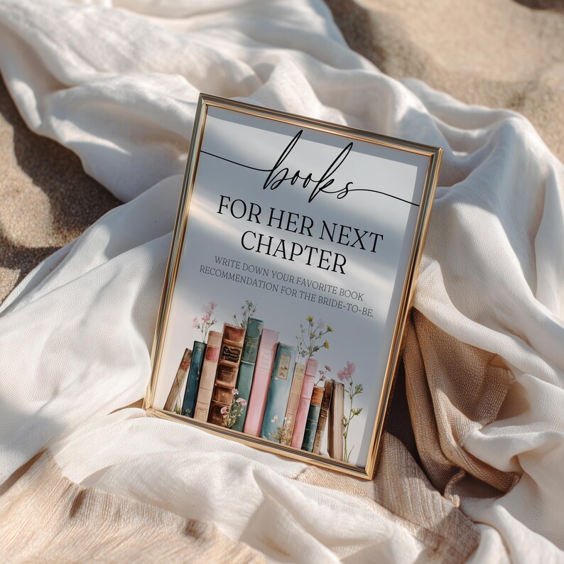 Bridal Shower Guest Book Sign, Favorite Book Activity, Literary Theme ...