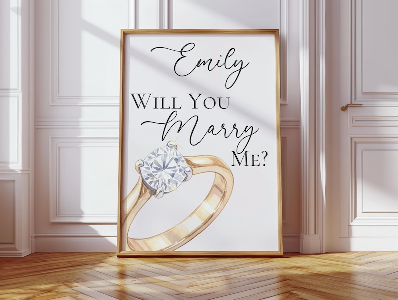 Will You Marry Me Sign Template – Editable Proposal Poster - Engagement ...