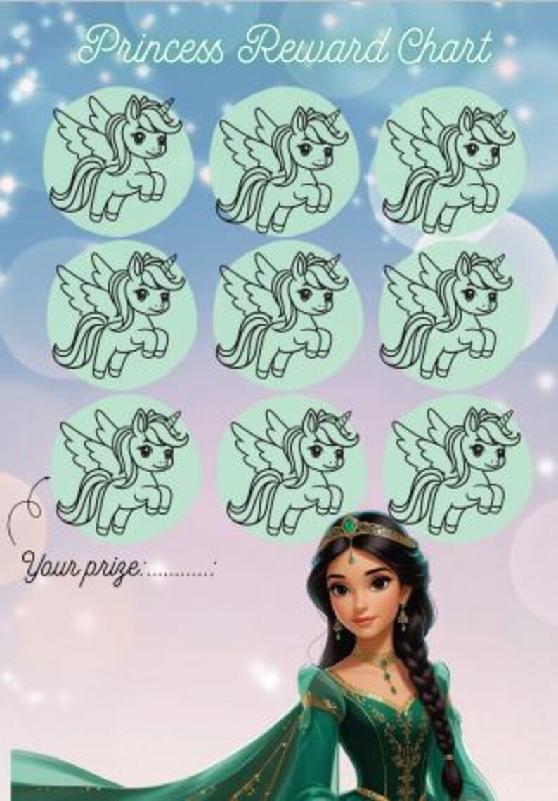 Princess Reward Chart, Kids Reward Chart, Toddler Reward Chart ...