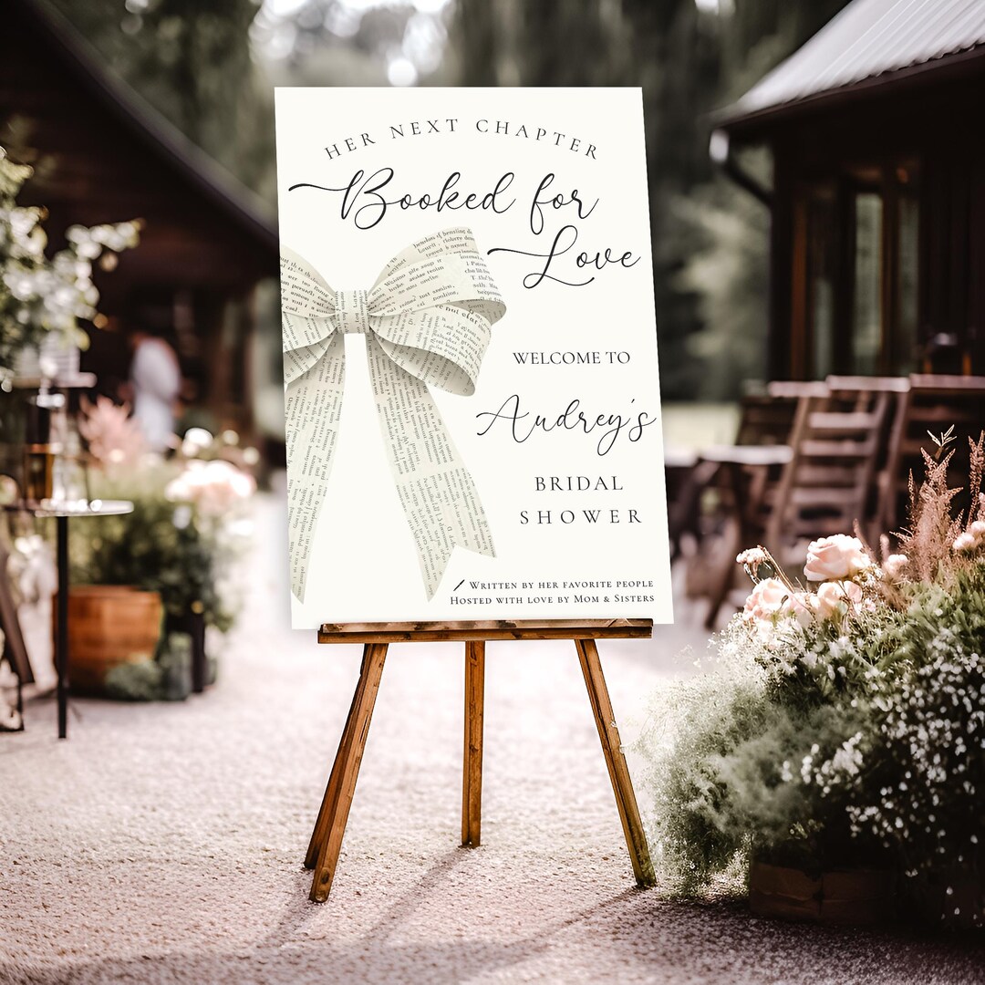 New Chapter Bridal Shower Sign – Book Themed Wedding Shower Decor ...