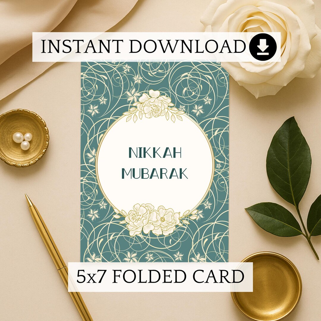 Elegant Nikkah Congratulations Card – Islamic Wedding Gift (digital ...