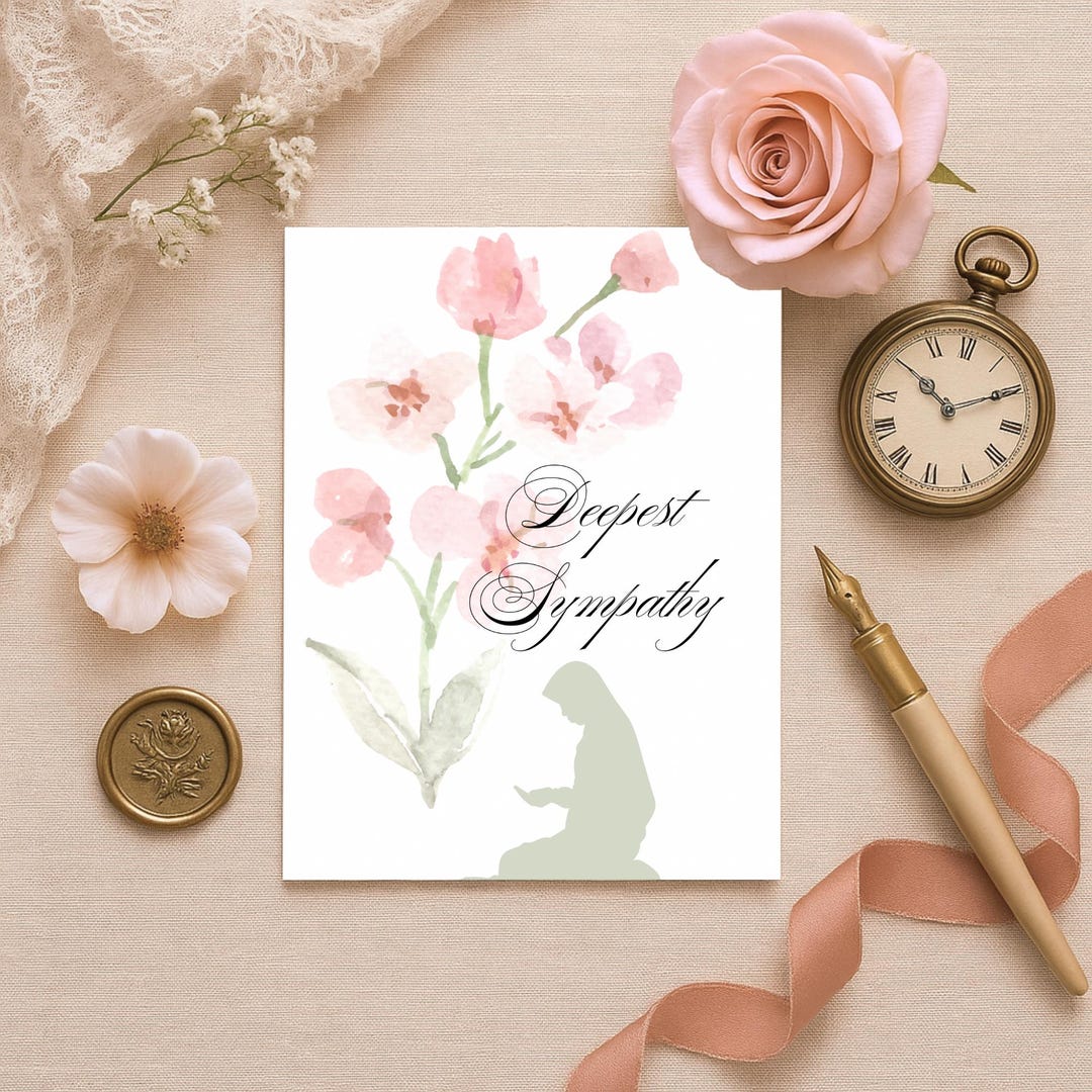 5x7 Folded Islamic Sympathy Card, Muslim Condolence Card With Dua “inna ...
