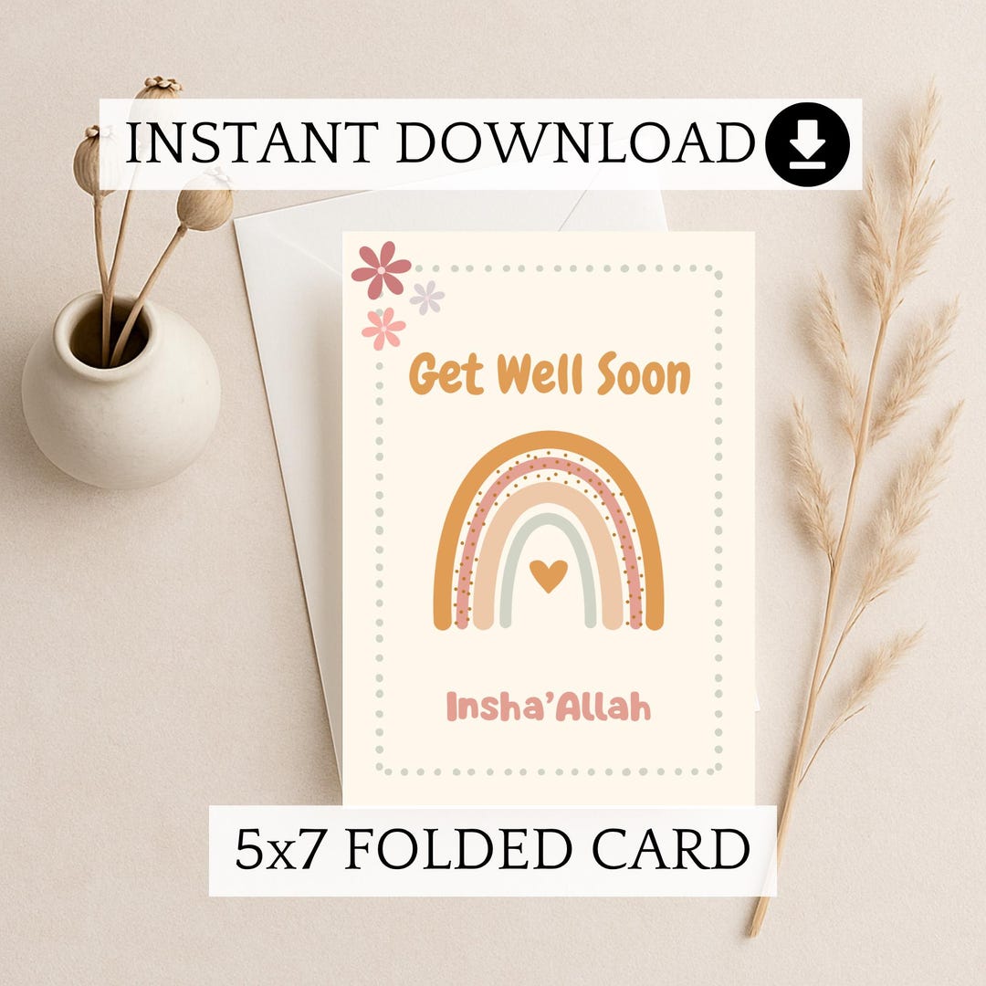 Boho Islamic Get Well Card – Shifa Healing Dua, Muslim Gift (digital ...