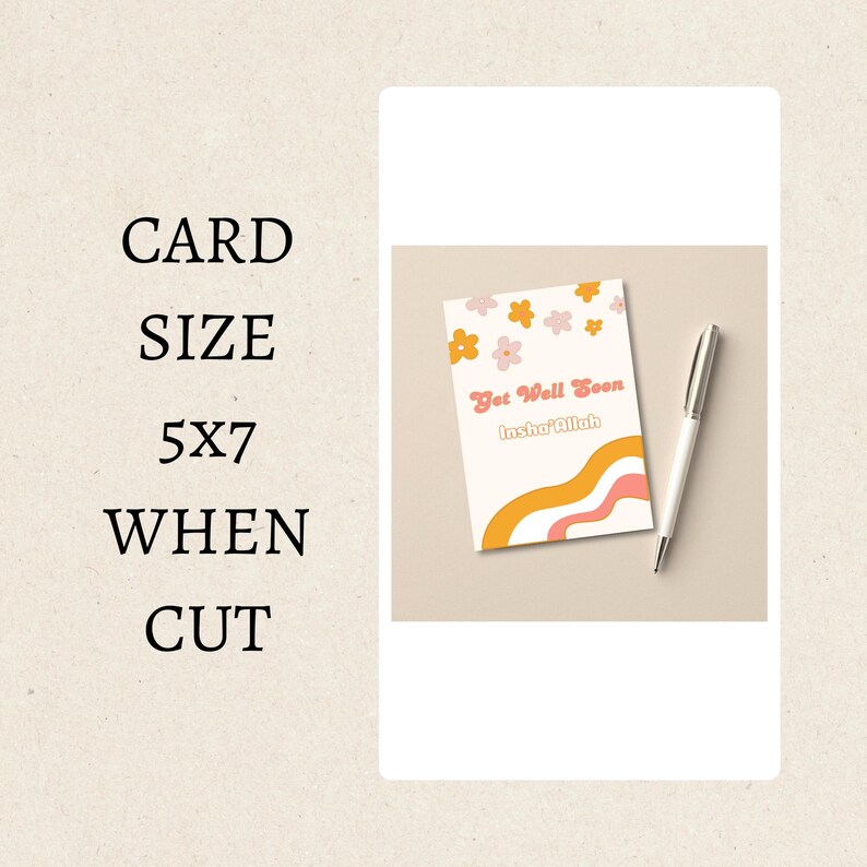 Retro Islamic Get Well Soon Inshallah Card – Shifa Dua Foldable ...