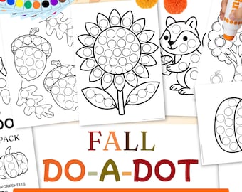 Fall Do-a-dot Activity Pack | 50 Pages Autumn Worksheets for Kids ...