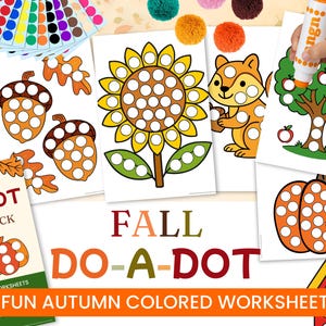 Fall Do-a-dot Marker Worksheets (colored) | 50 Autumn Printable ...