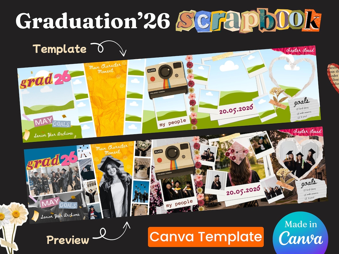 Graduation Scrapbook Carousel | Template Canva Free Account | Class of ...