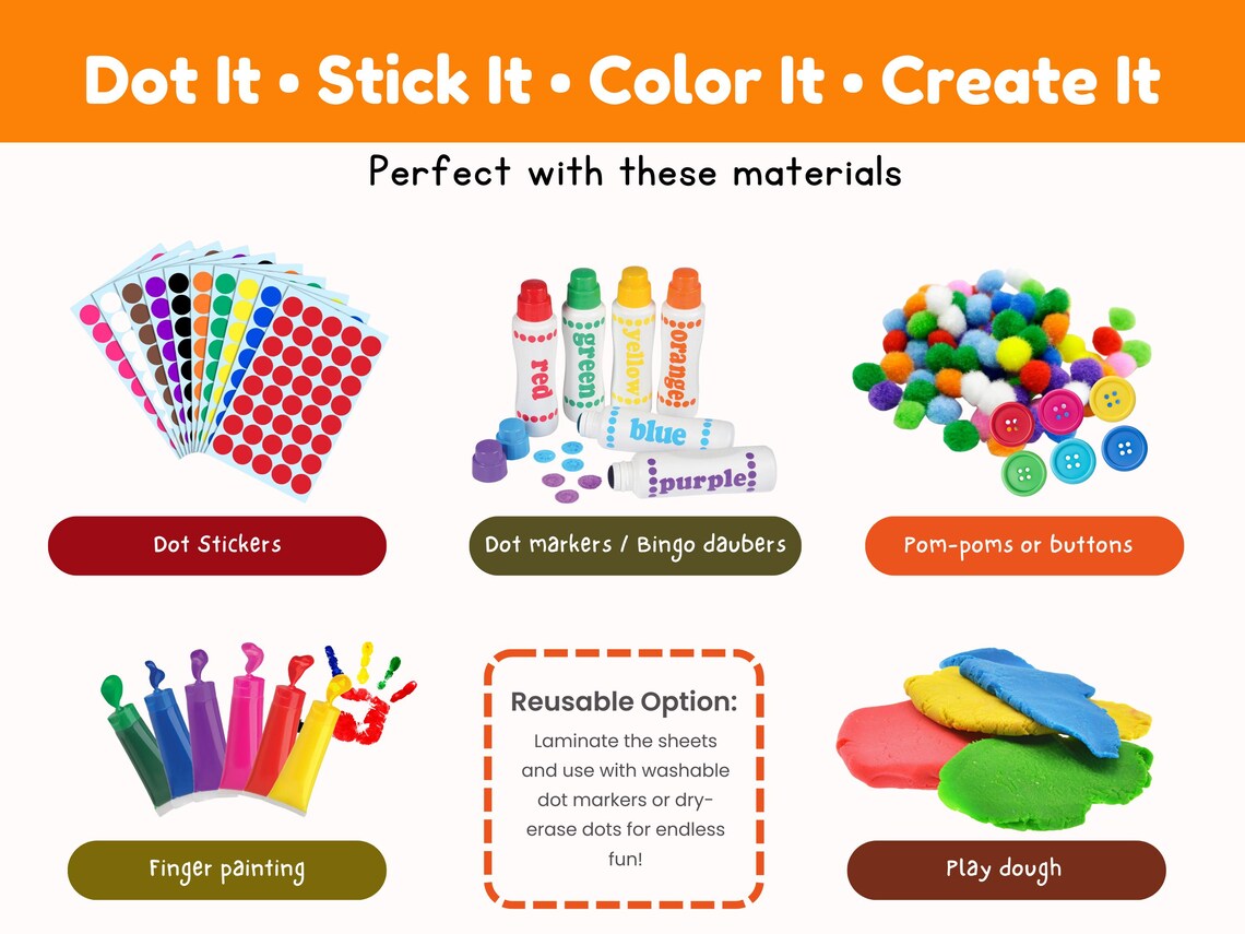 Fall Do-a-dot Marker Worksheets (colored) | 50 Autumn Printable ...