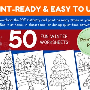 Winter Do-a-dot Activity Pack | 50 Pages Winter Worksheets for Kids ...