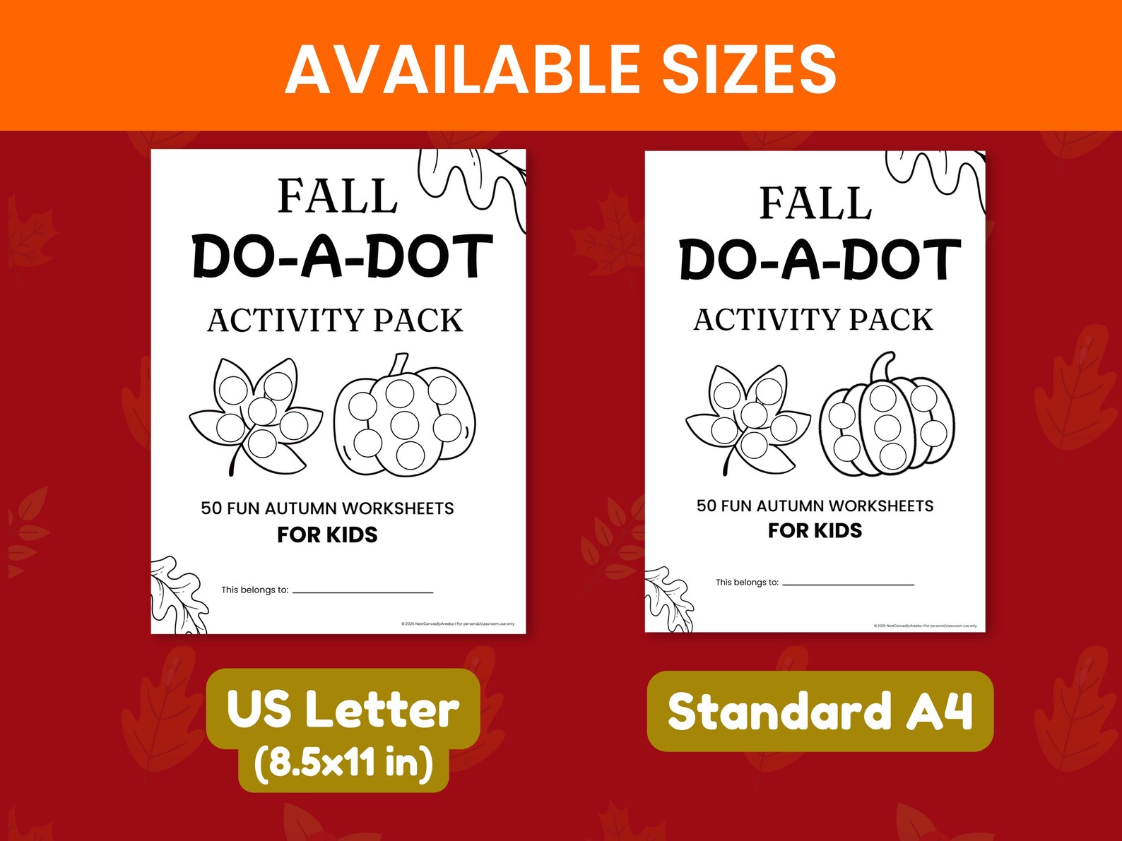 Fall Do-a-dot Activity Pack | 50 Pages Autumn Worksheets for Kids ...