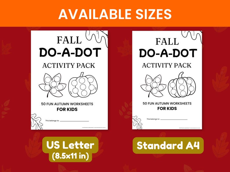 Fall Do-a-dot Activity Pack | 50 Pages Autumn Worksheets for Kids ...