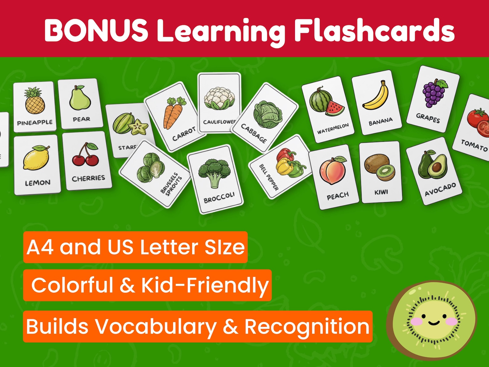 Fruits & Vegetables Do a Dot Worksheets + Flashcards for Kids | Dot ...