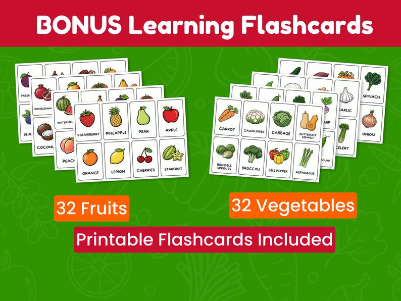 Fruits & Vegetables Do a Dot Worksheets + Flashcards for Kids | Dot ...