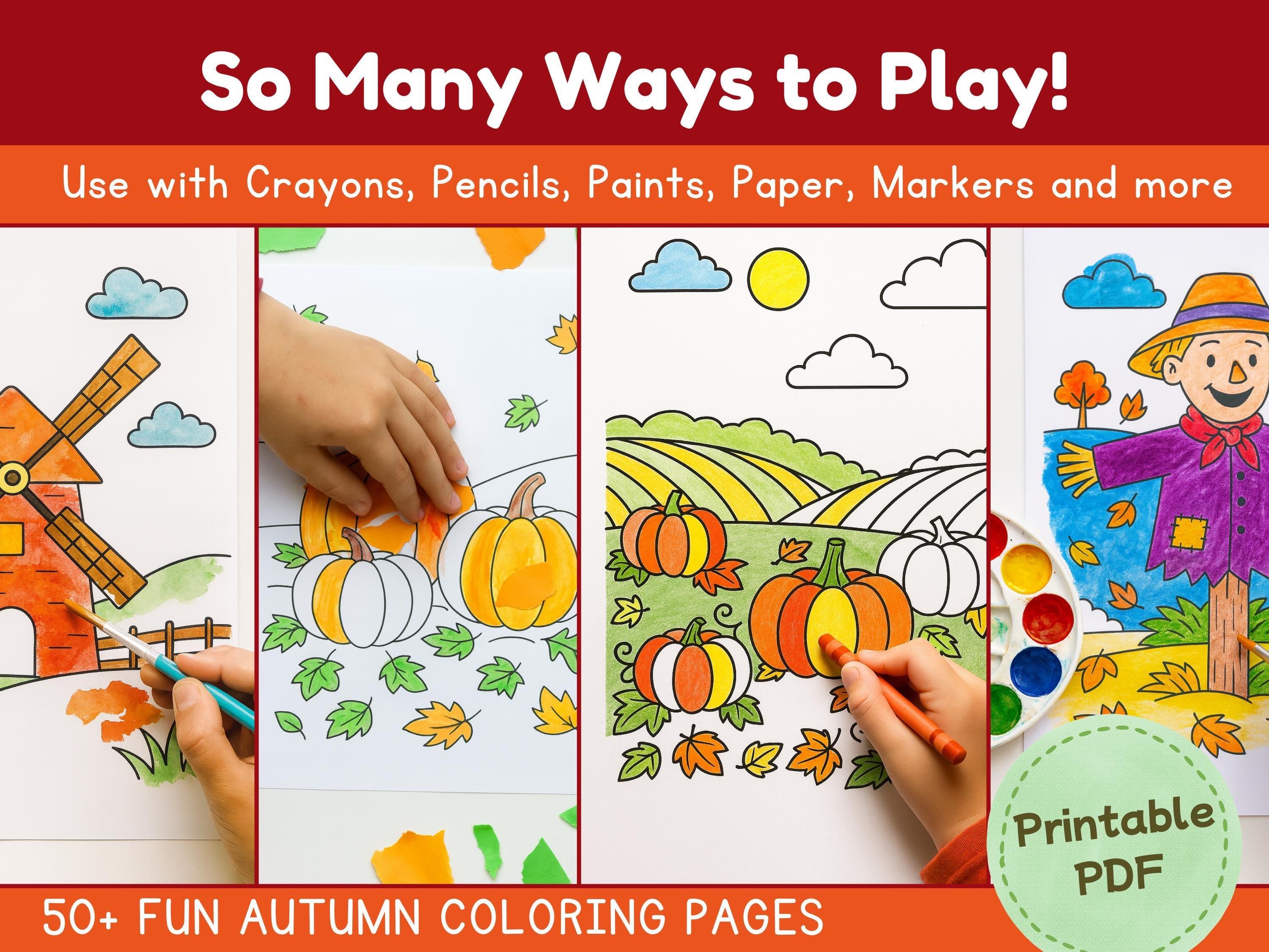 50+ Fall Coloring Pages for Kids | Autumn Printable Activity Pack ...