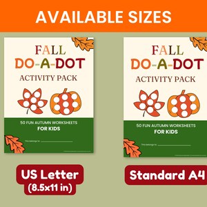 Fall Do-a-dot Marker Worksheets (colored) | 50 Autumn Printable ...