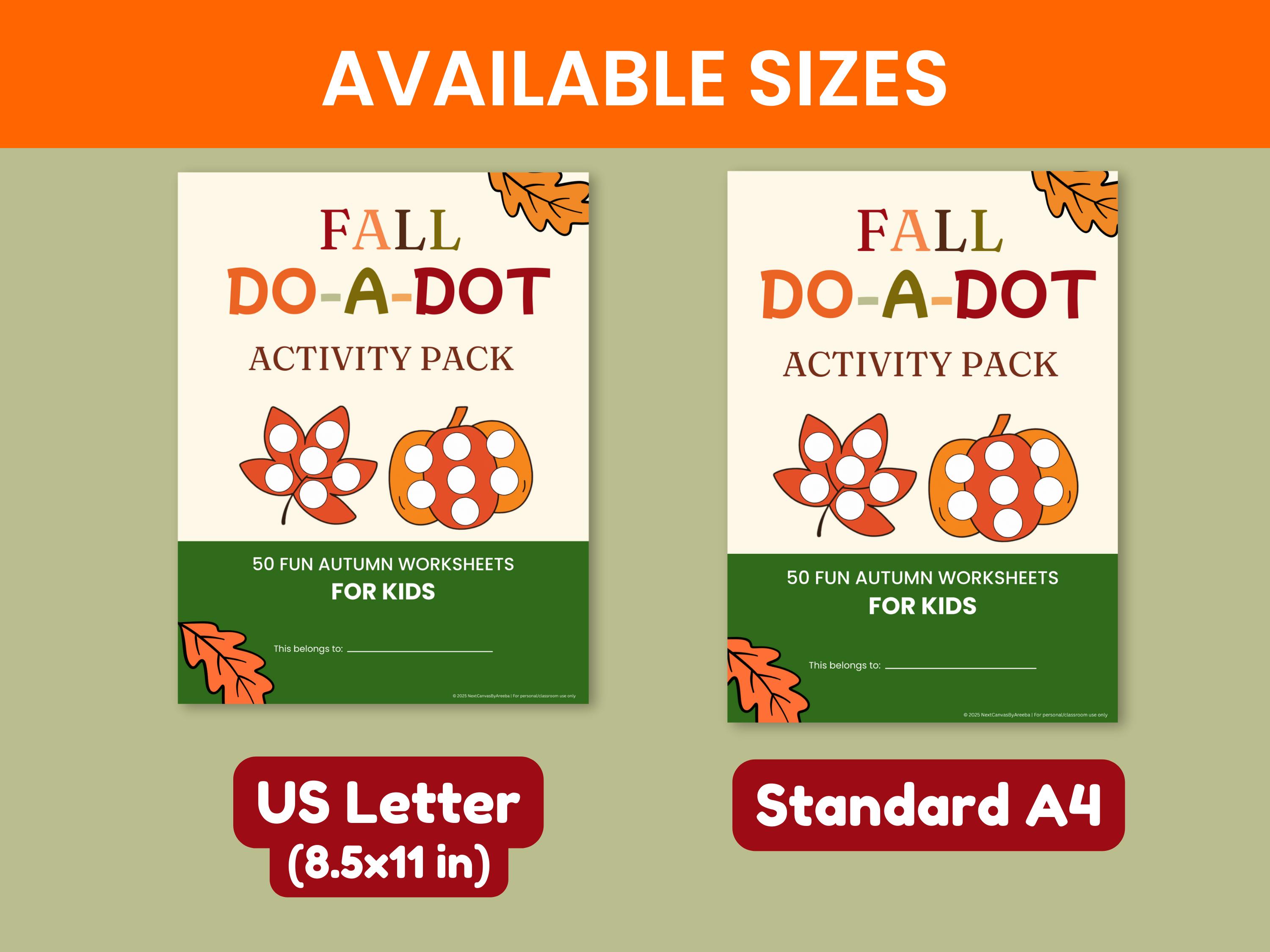 Fall Do-a-dot Marker Worksheets (colored) | 50 Autumn Printable ...