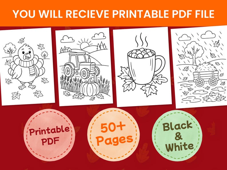 50+ Fall Coloring Pages for Kids | Autumn Printable Activity Pack ...