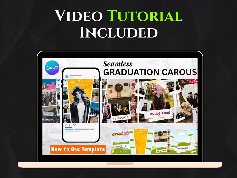 Graduation Scrapbook Carousel | Template Canva Free Account | Class of ...
