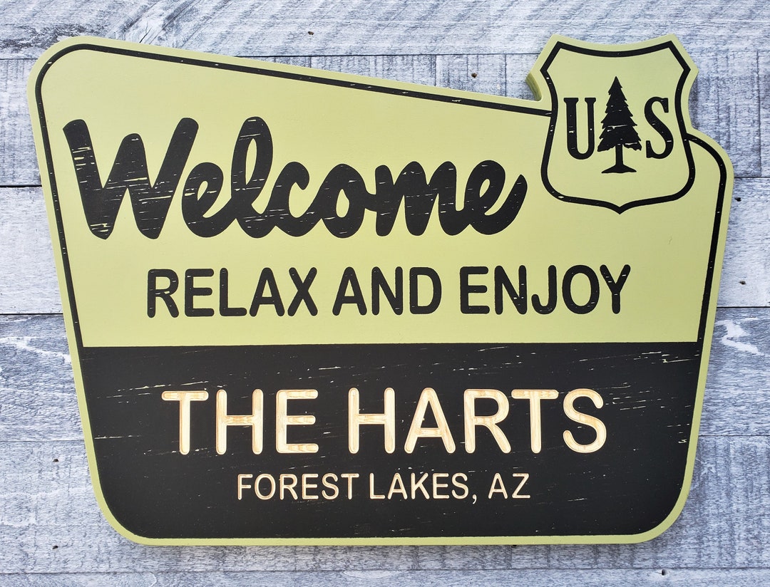 Forest Service Sign, National Park Sign, Welcome Sign, Cabin Sign ...