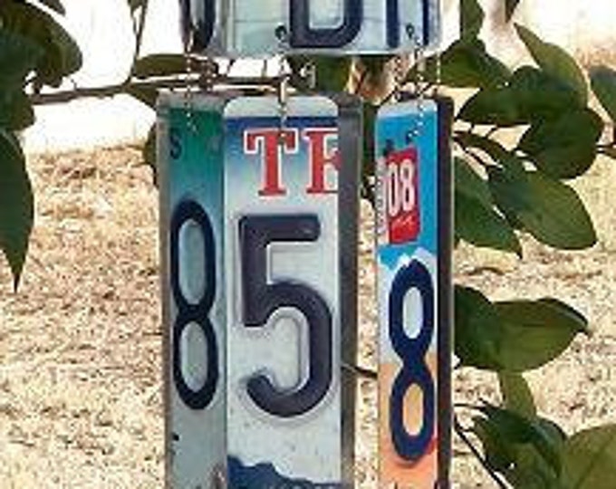 Large Windchime Handcrafted From Expired License Plates - Etsy