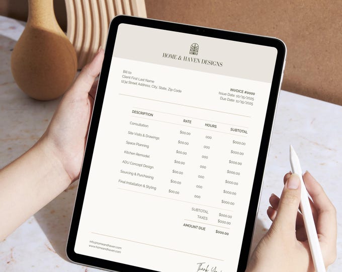 Interior Design Client Invoice Template, Design Project Management ...
