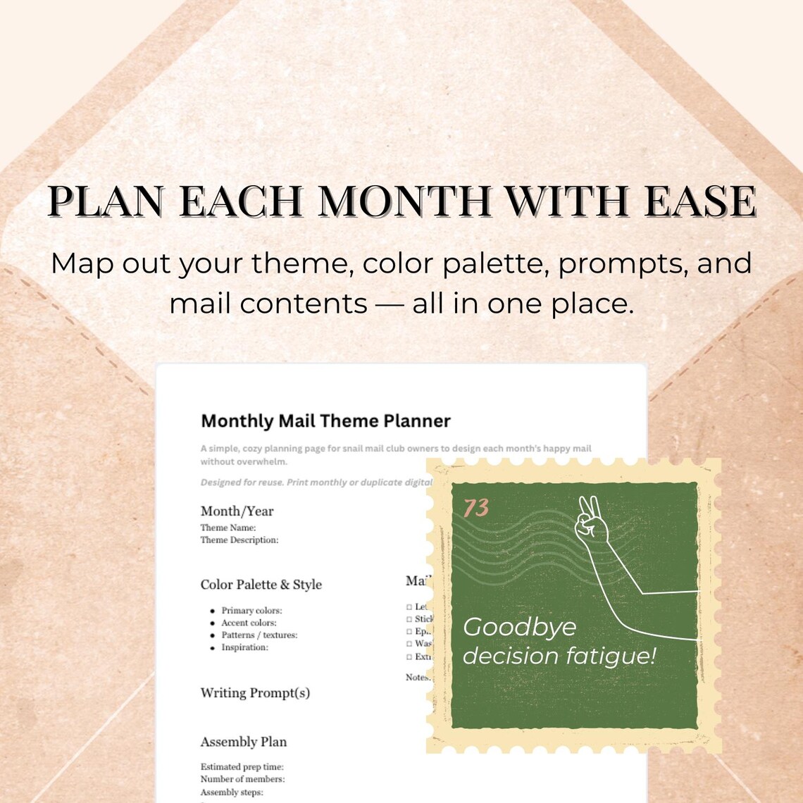 Snail Mail Club Starter Kit – Printable Templates and Guides - Etsy