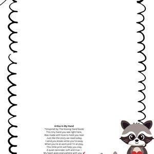 Kissing Hand Printable, First Day Keepsake, Handprint Craft, Teacher ...