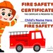 Fire Safety Certificate for Kids, Fire Safety, Fire Safety Daycare - Etsy