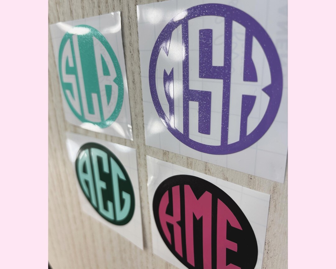 Custom Monogram Decal Sticker: Personalized Vinyl Decal for Tumblers ...