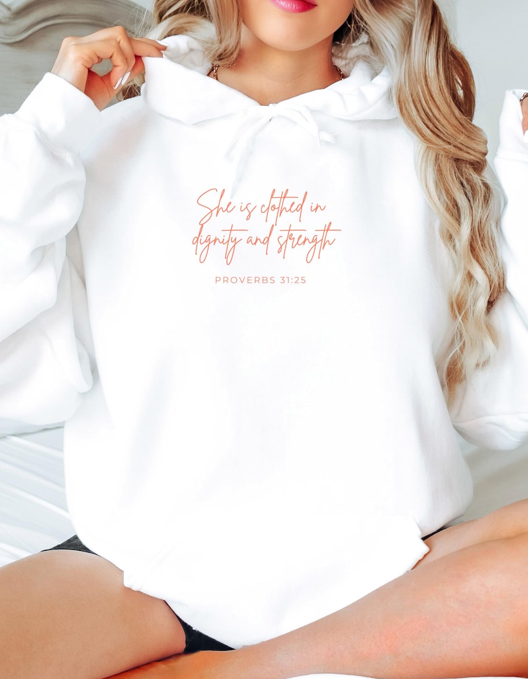 Dignity & Strength Hoodie, Christian Bible Verse Pullover - Etsy