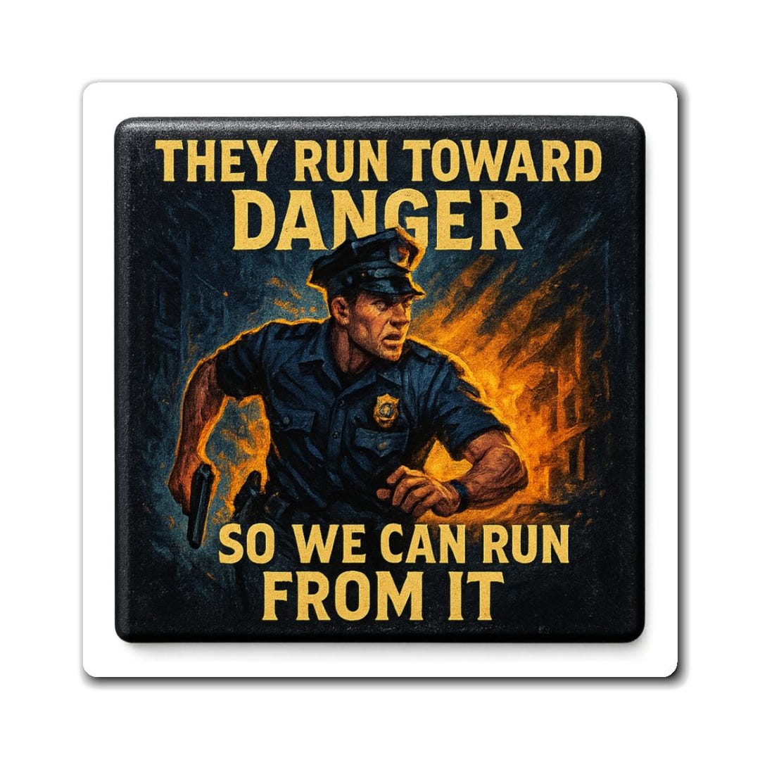 Heroic Police Officer Magnet, First Responder Gift, Law Enforcement ...
